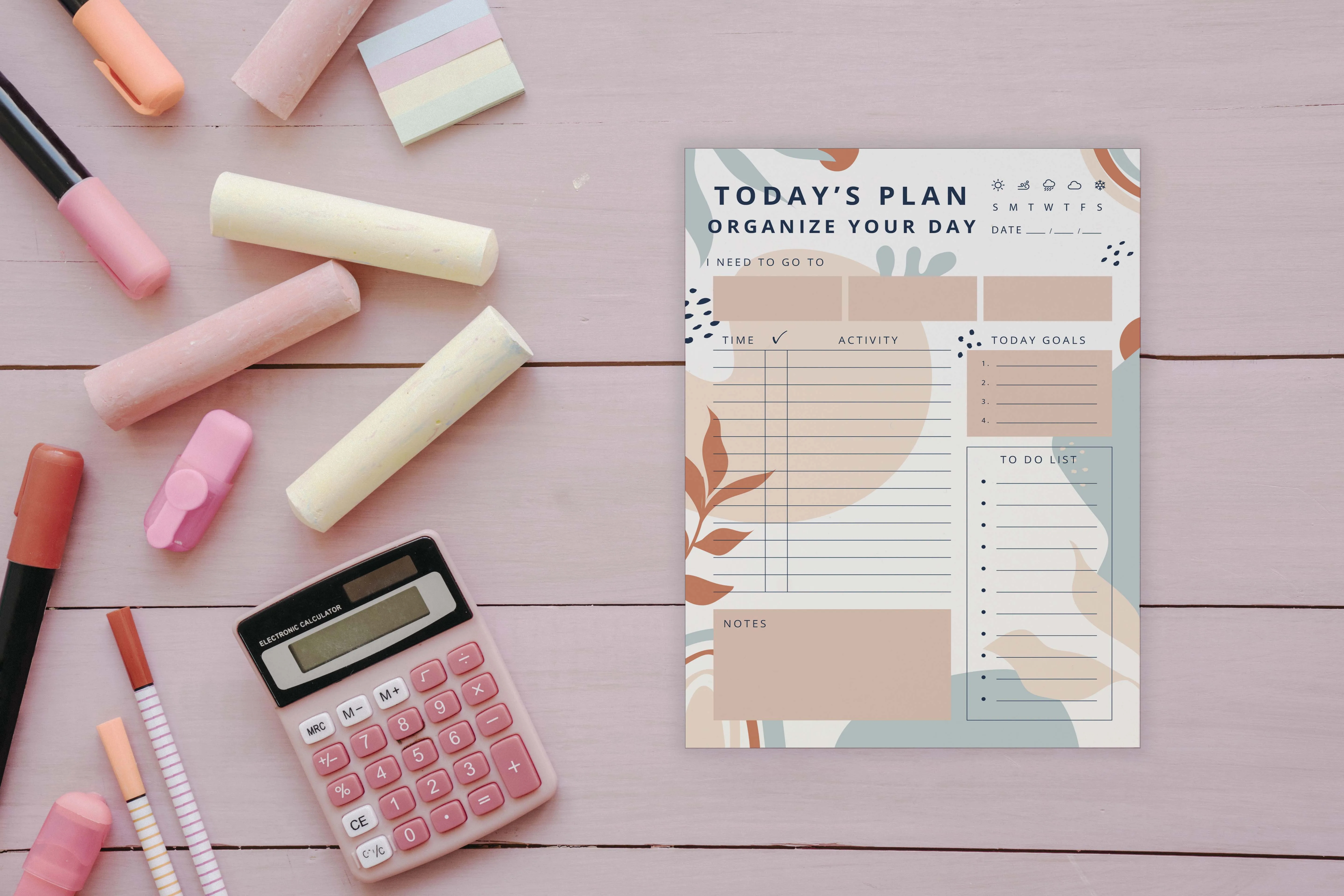 Customized Daily Planner Notepad for Productivity Daily Planners Work ...