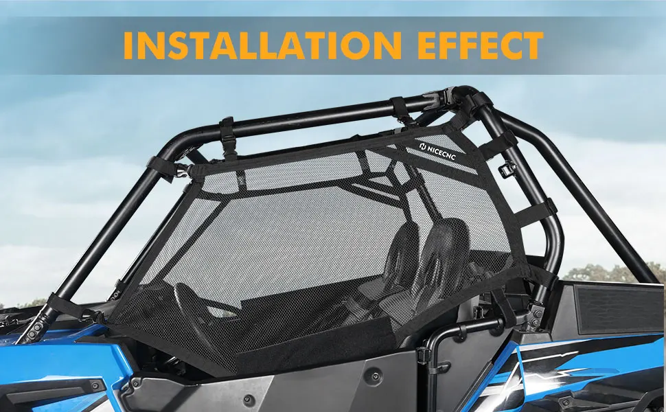 Nicecnc Window Nets Roll Cage Mesh Guard For Polaris Rzr 570 800 1000 ...