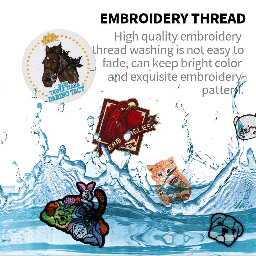 Factory Custom Embroidery Logo Patches With Adhesive Iron On 15 Colors ...