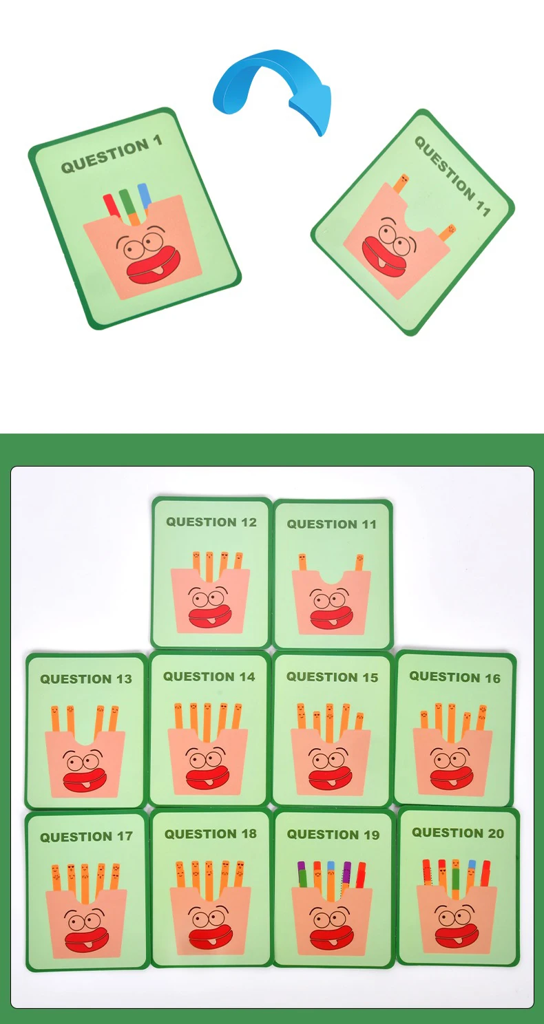 Montessori French Fries Wooden Color Sorting Game Fast Food French ...