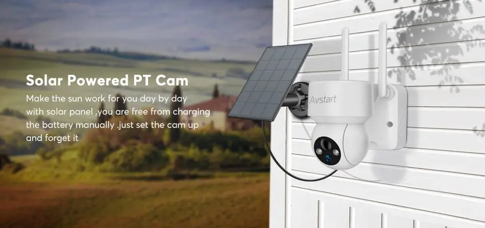 3MP Spotlight Wifi CCTV Camera with AI Detection & Solar Power