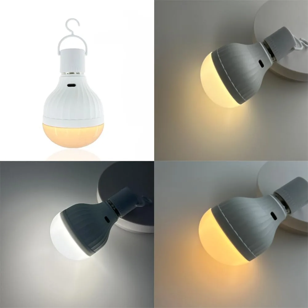 7W USB C Rechargeable LED Light Bulb with Remote Control