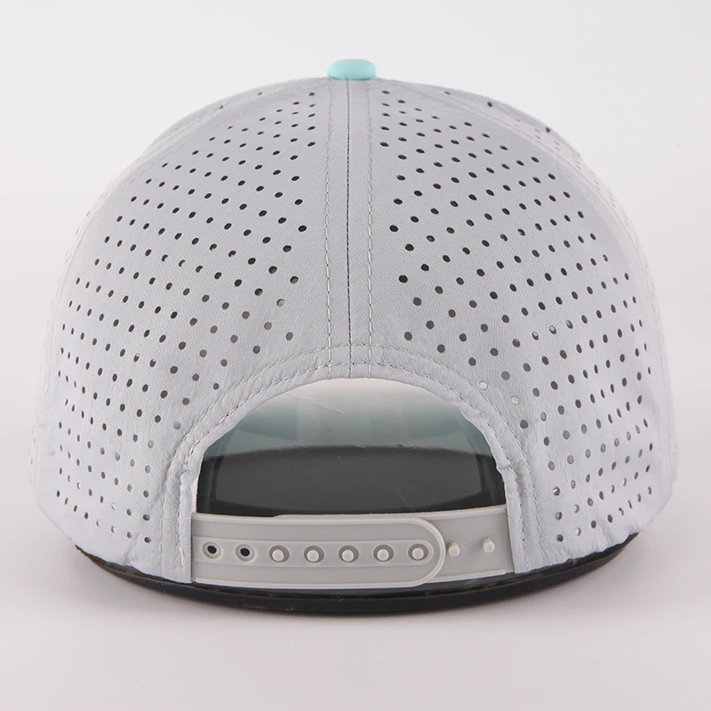 Custom Logo Men 5 Panel Laser Cut Hole Perforated Rope Hat Waterproof ...