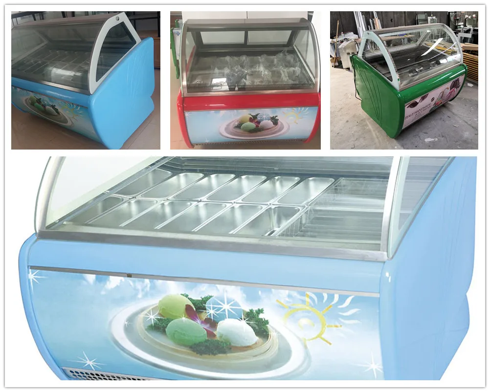 Industrial Counter Top Hard Ice Cream Display Freezer With Customized ...
