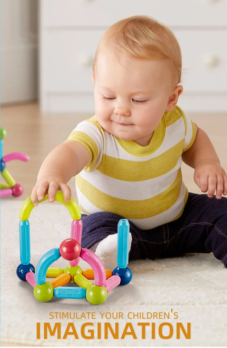 Magnetic Balls And Rods Building Sticks Blocks Set Vibrant Colors ...