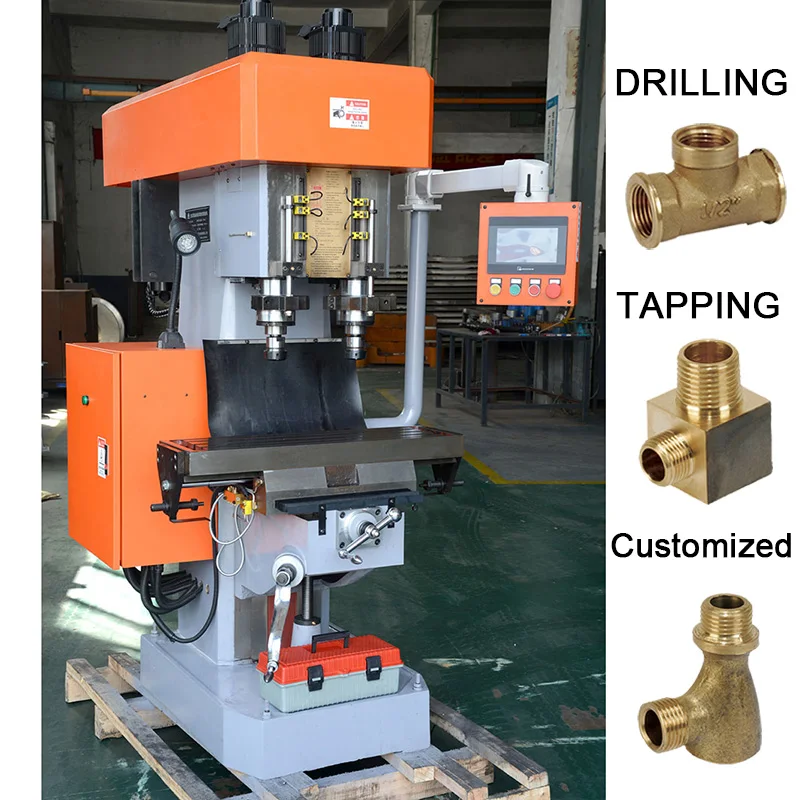 Automatic Two Head 2 Tapping 2 Drilling Machine For Copper Valve,Copper ...