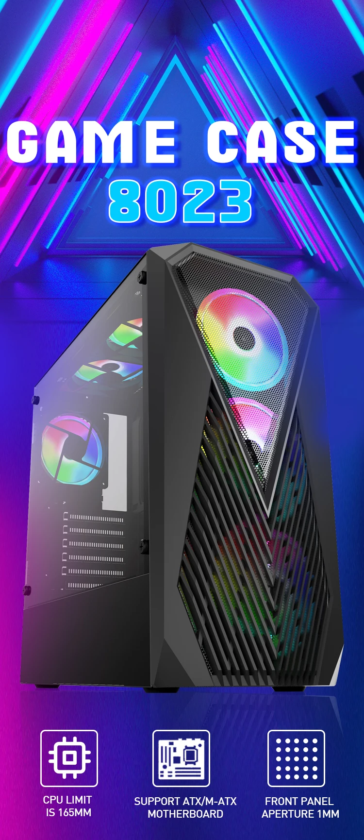 Atx Manufacturing Horizontal Itx Metal Front Panel Acrylic Powertrain ...