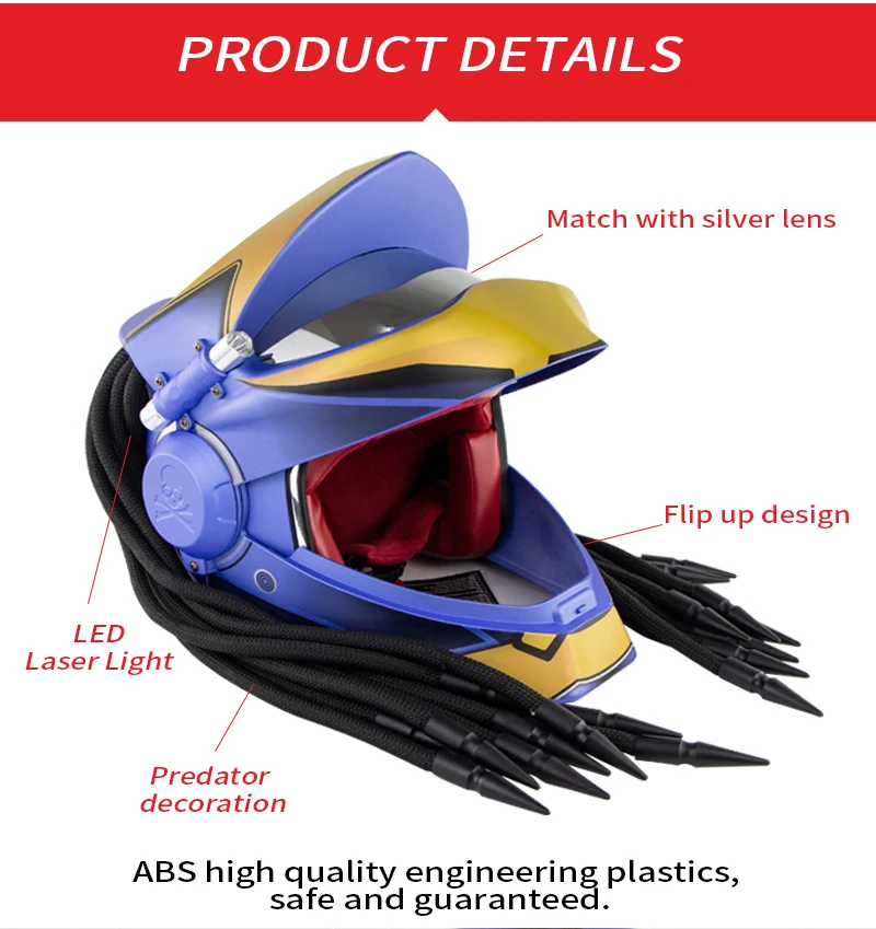 Predator Helmet Retro Motorcycle Helmet Full Face Iron Warrior Man ...