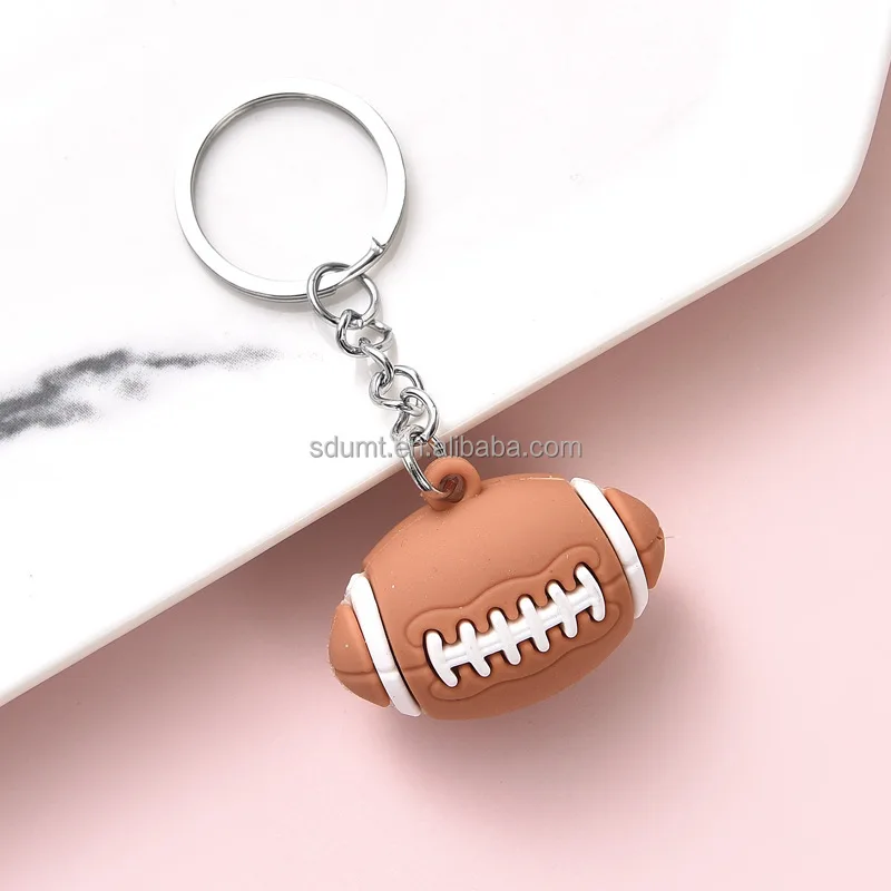New Product Pvc Basketball Football Key Chain Rugby Key Ring Tennis ...