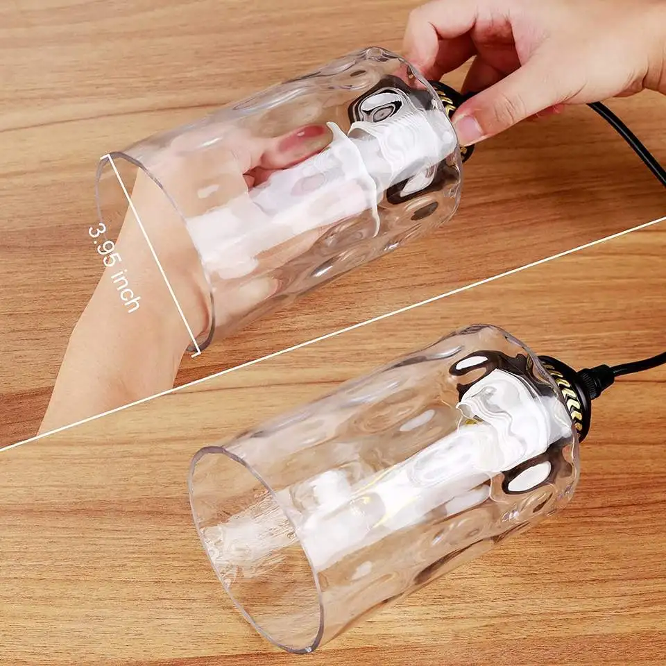 Hammered Clear Bubble Replacement Glass Light Cylinder Shades Fit For 2 ...