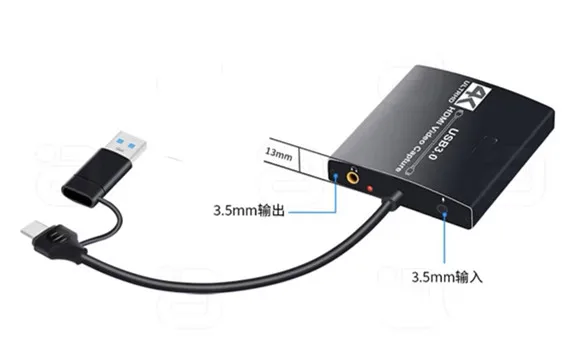 Type-c Usb3.0 Two-in-one Usb-c 4k Video Capture Card Hdmi Loopout Video Recorder Grabber For Obs ...