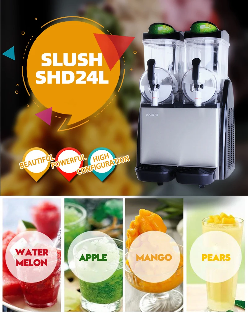 Donper Double Bowl Smart Slush Machine for Cocktail/juice