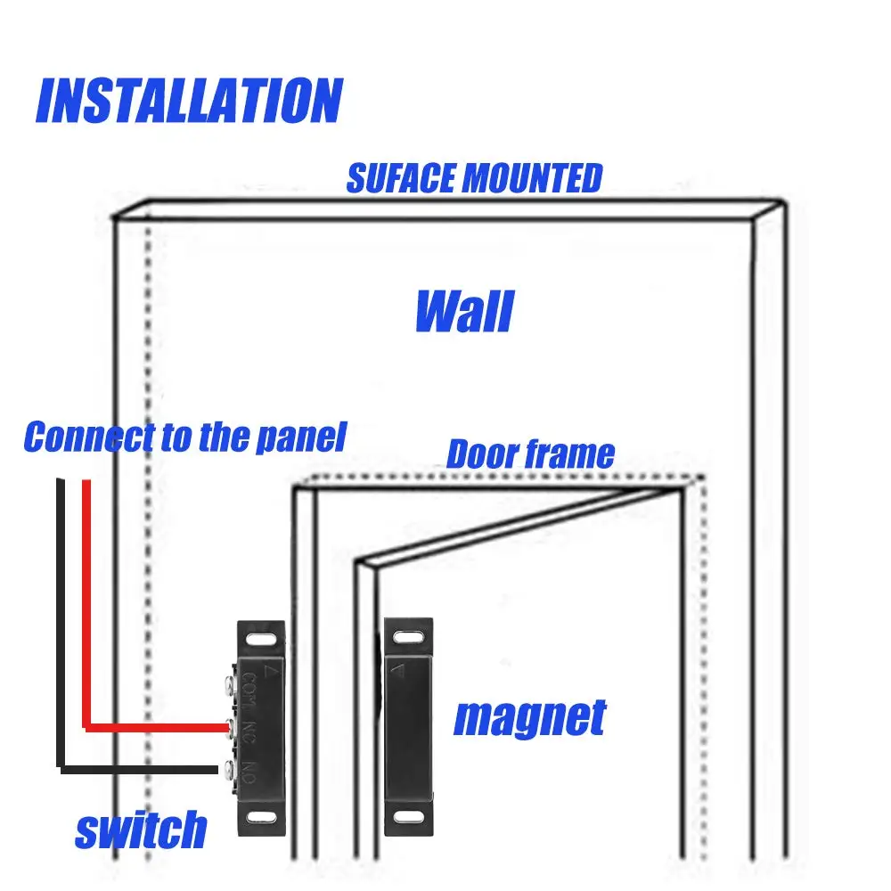 Magnetic Reed Switch Door/Window Contact Sensor Normally Open NC NO CE ...