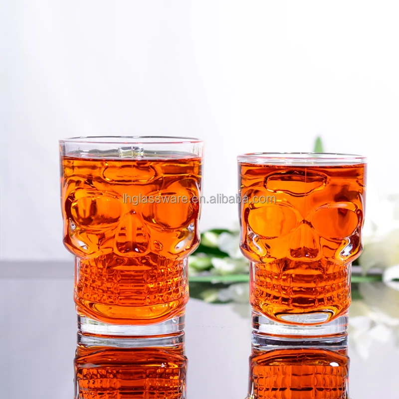 Whiskey Shot Glasses Skull Face Glass Cup Beverage Drinking Glassware ...