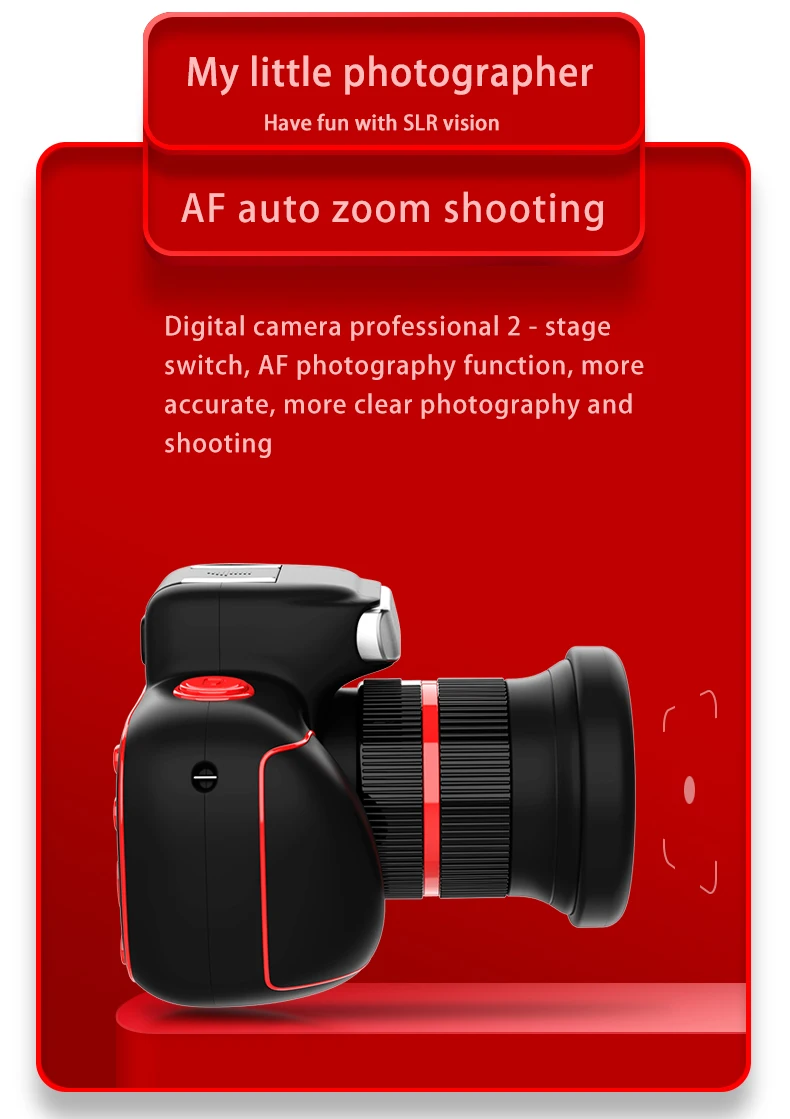 D6pro Kids Camera - 4K Mini SLR with 20X Zoom & Smiley Capture