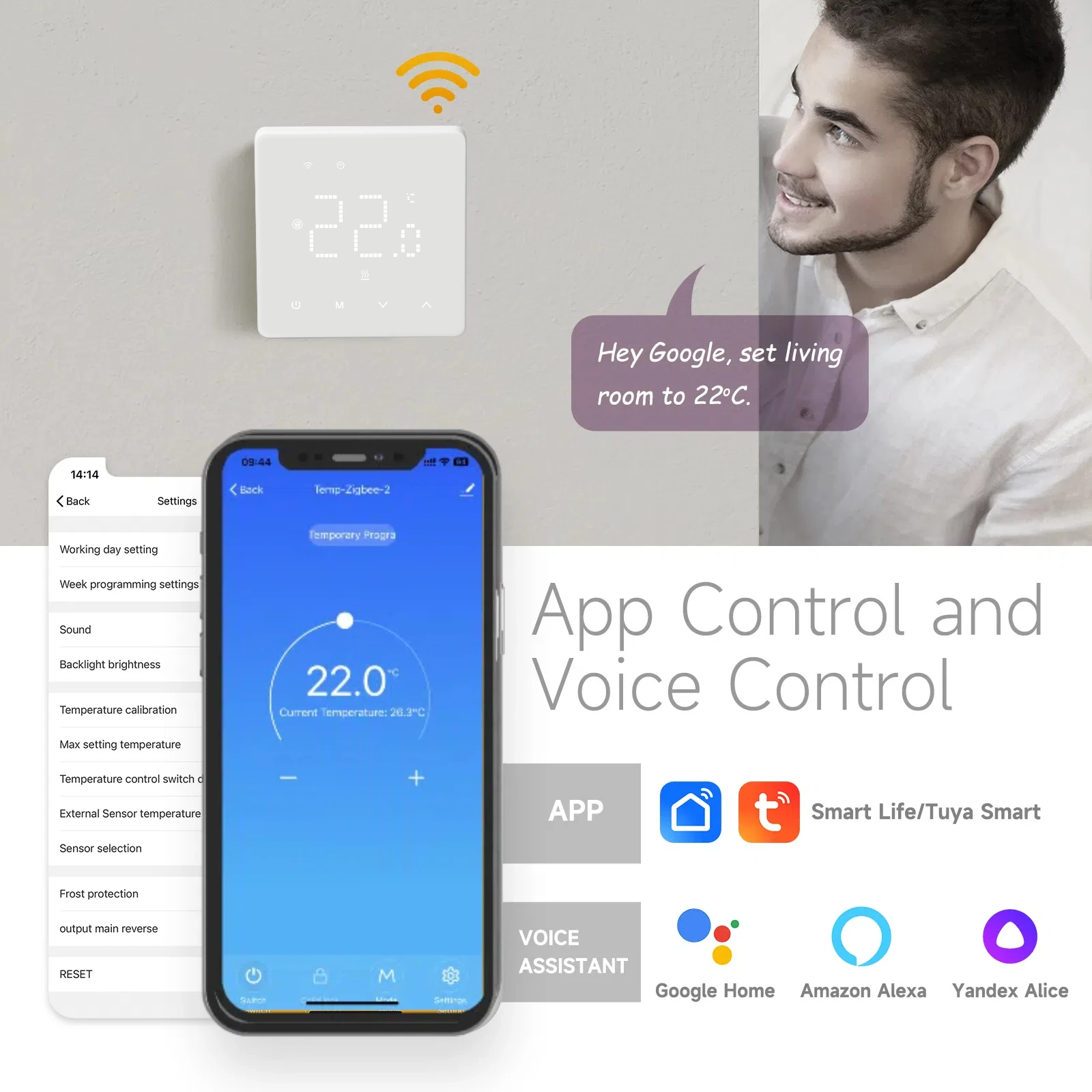 Alibaba.com: Zigbee Tuya Smart Room Thermostat with open window ...