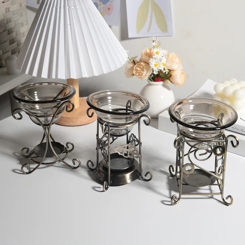 Bronze Vintage Iron Diffuser Tea Lights Holder Metal Tea Light Warmer ...