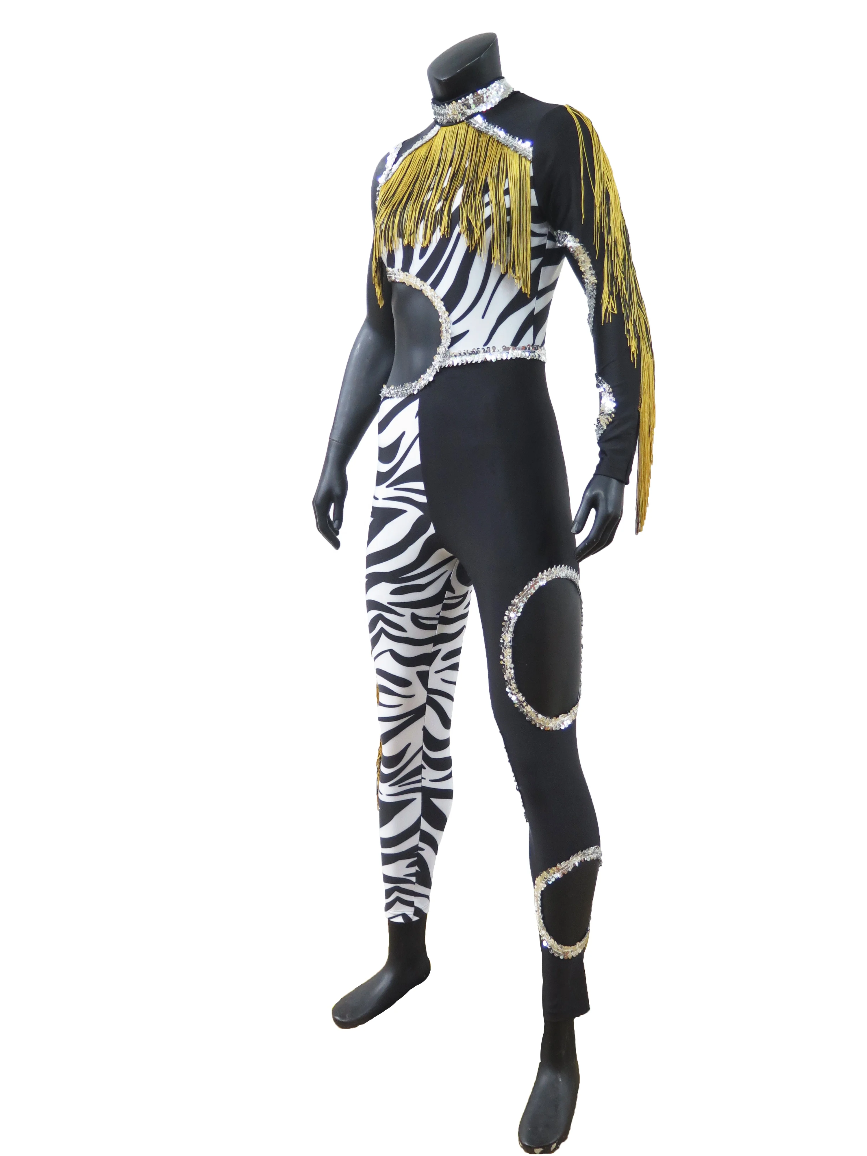 Custom Majorette Uniforms - Black Zebra Strip Sexy Dance Wear