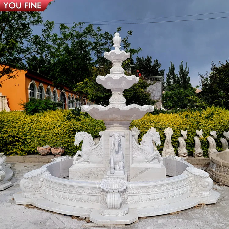 Outdoor Garden Large Marble Stone Water Fountain - Buy Stone Water ...
