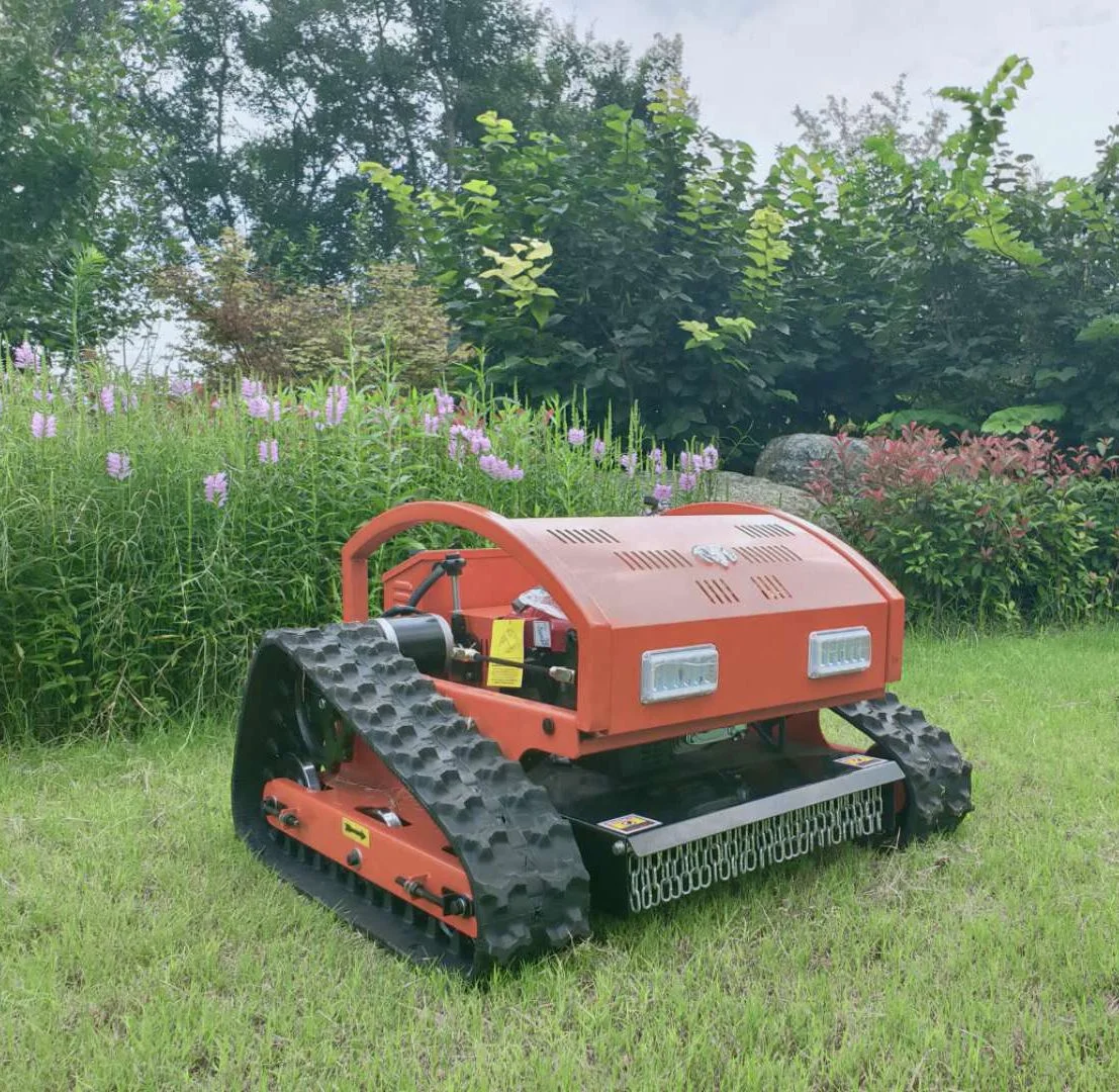Remote Control Crawler Lawn Mower with Snow Blade - 7.5HP Gasoline ...