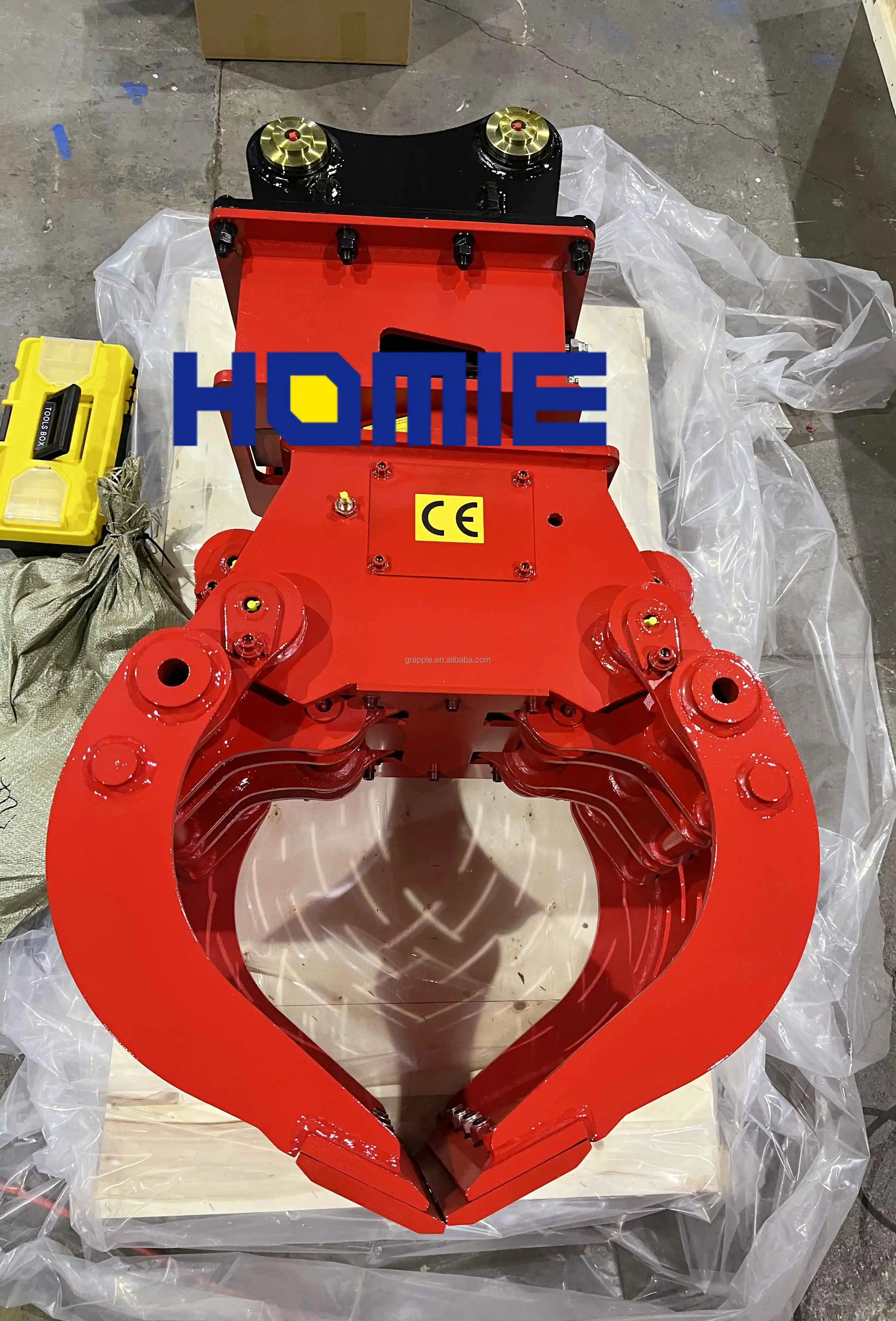 1.7ton Excavator Attached Mini Clamp Grapple,360 Rotation Hydraulic ...