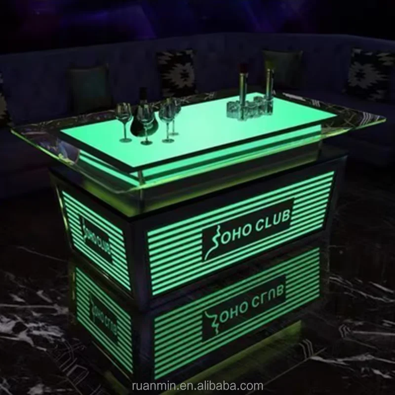 Luxury Classic Ktv Bar Night Club Booth Led Bar Counter Table ...