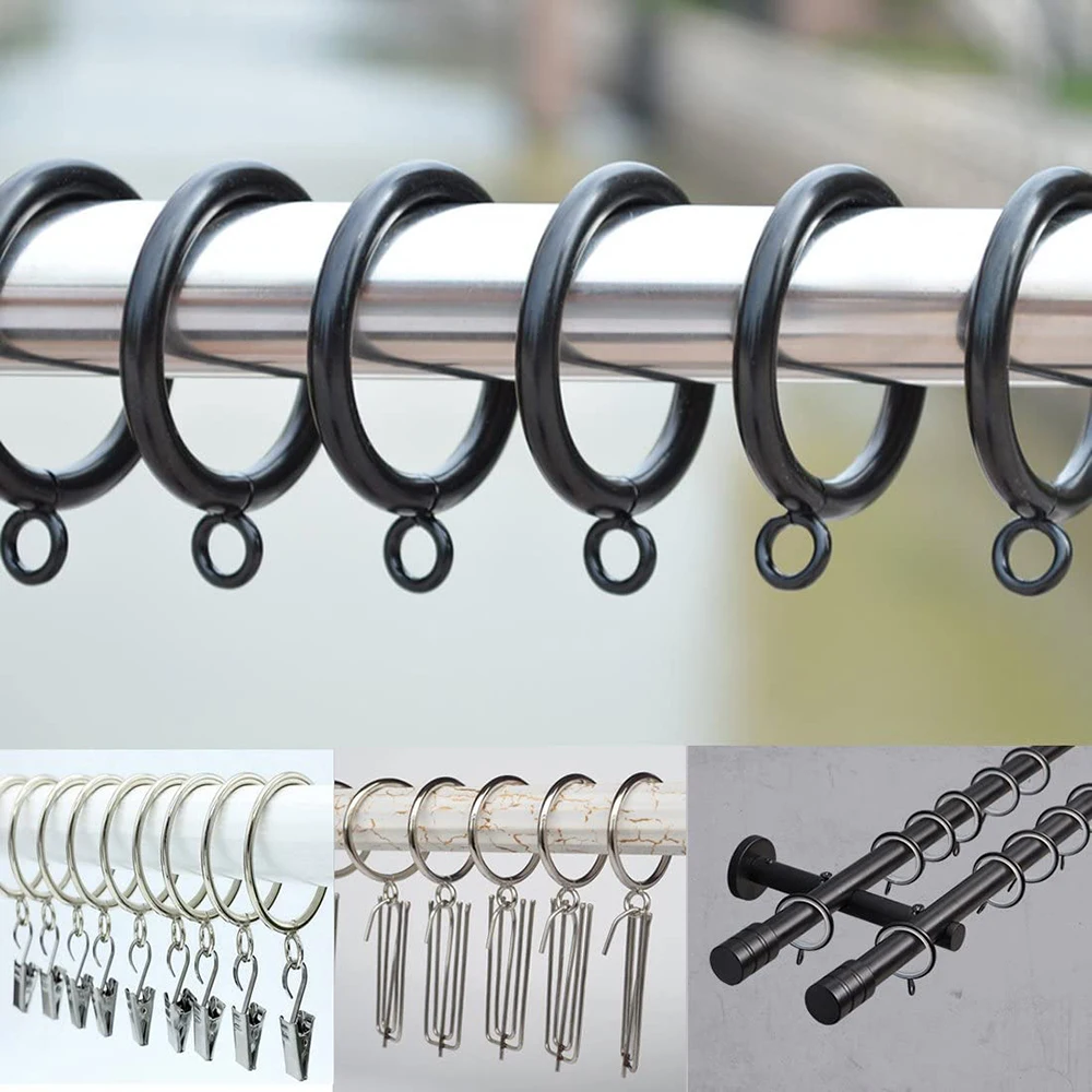 Decorative Heavy Blackout Shower Metal Gold Round Curtain Rings for ...