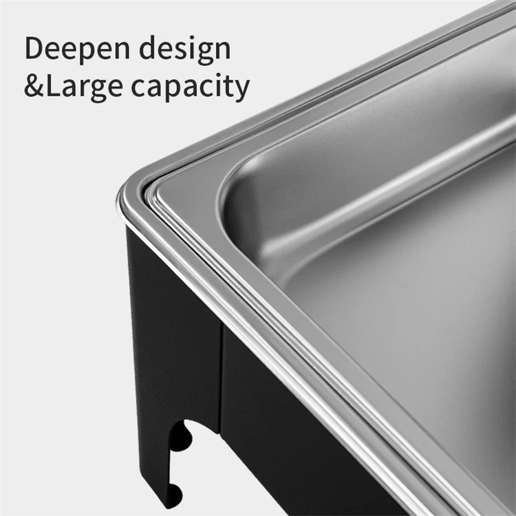 Luxury Black Stainless Steel Chafing Dish Set - Catering Buffet Warmer ...