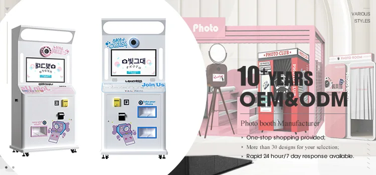 OEM Self Service Korean Photo Booth Machine with Print