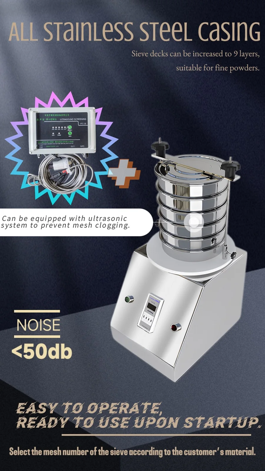 Industrial Sugar / Salt Astm 200 Laboratory Sieve Shaker For Wet And ...