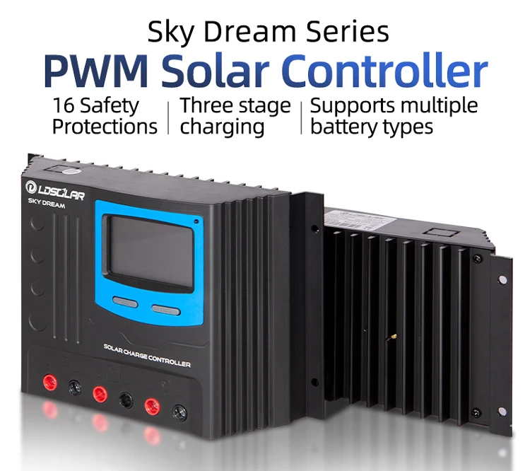 LDSOLAR Sky Dream Series 12V/24V/48V Solar Charge Controller, 50A PWM ...
