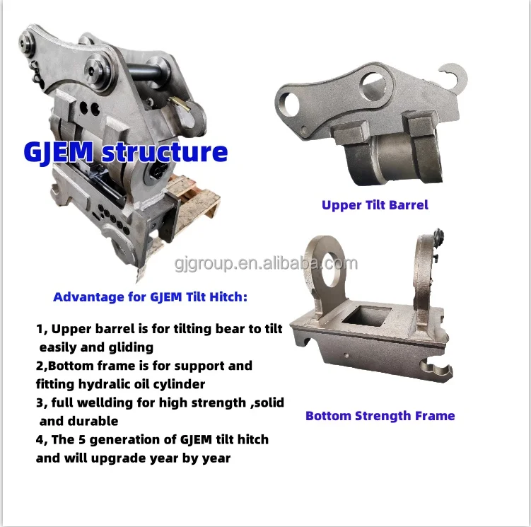 GJEM GJTH7000 15Ton Hydraulic Tilt Quick Hitch Bearing Core Components ...