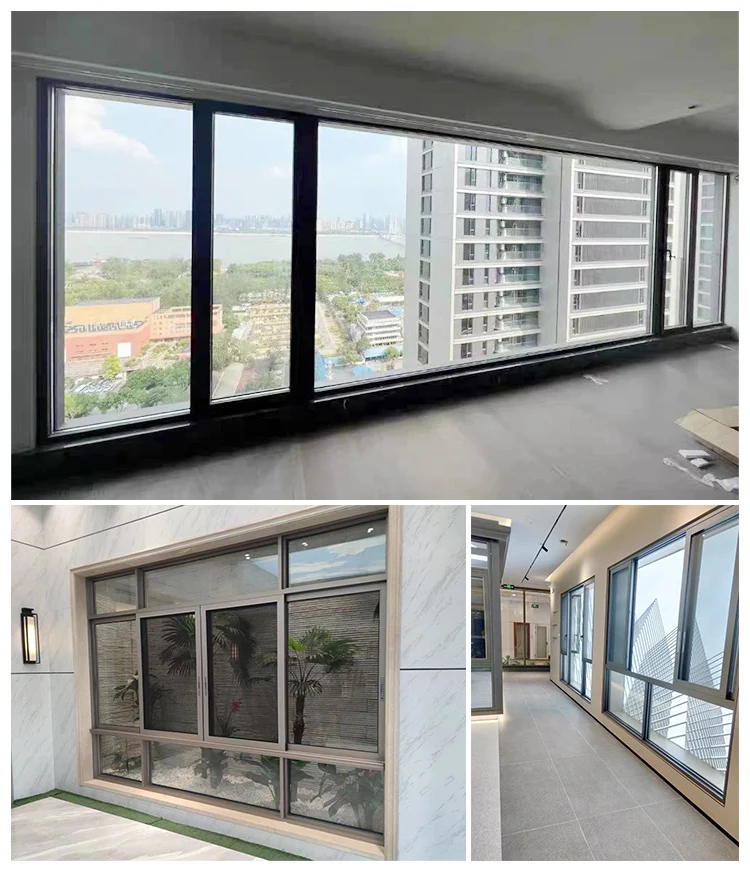 Aluminium Windows Sliding With Mosquito Net Black Double Glazed ...