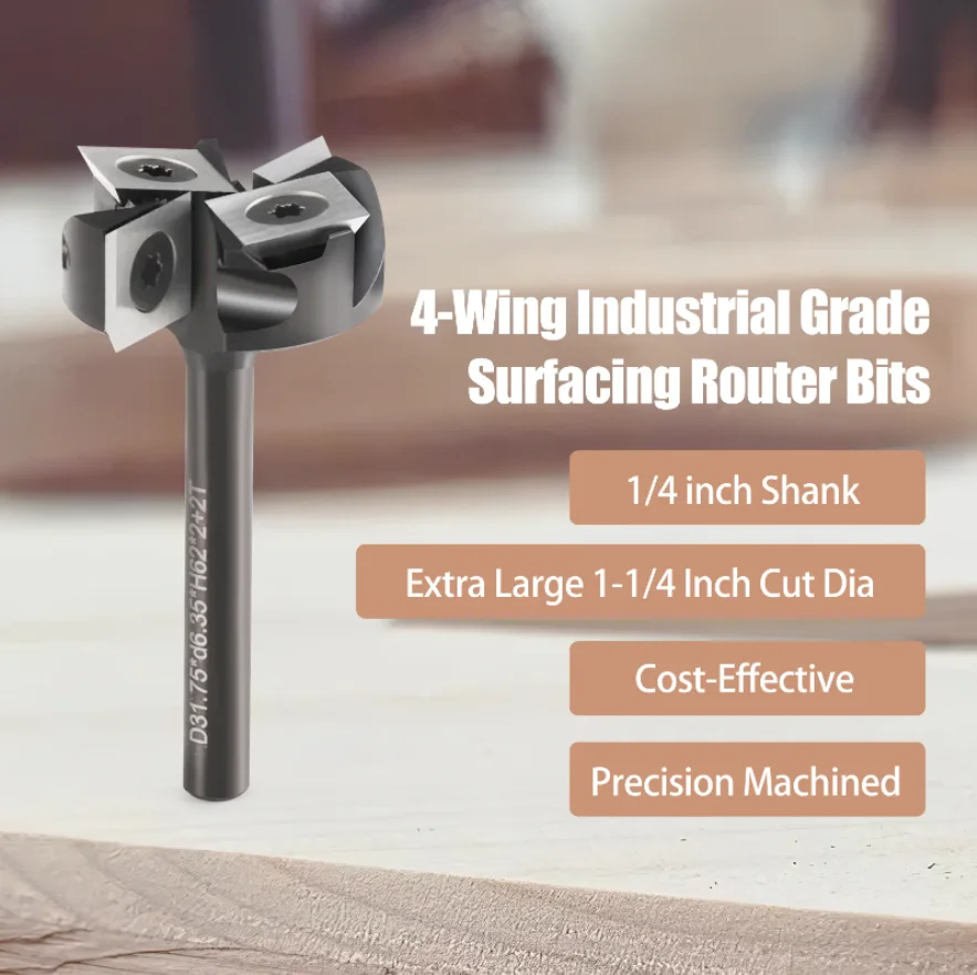 Wood Planer Bit 38.1mm Cutting Diameter 6 6.35 8 12 12.7mm Shank ...