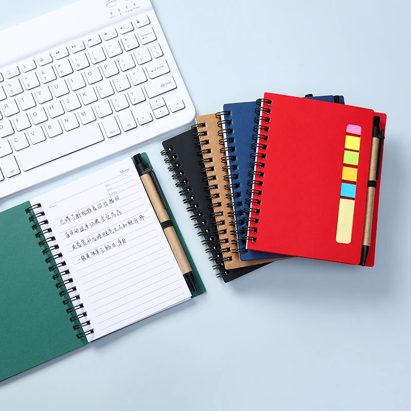Customizable Logo Spiral Notebook with Sticky Notes Tabs