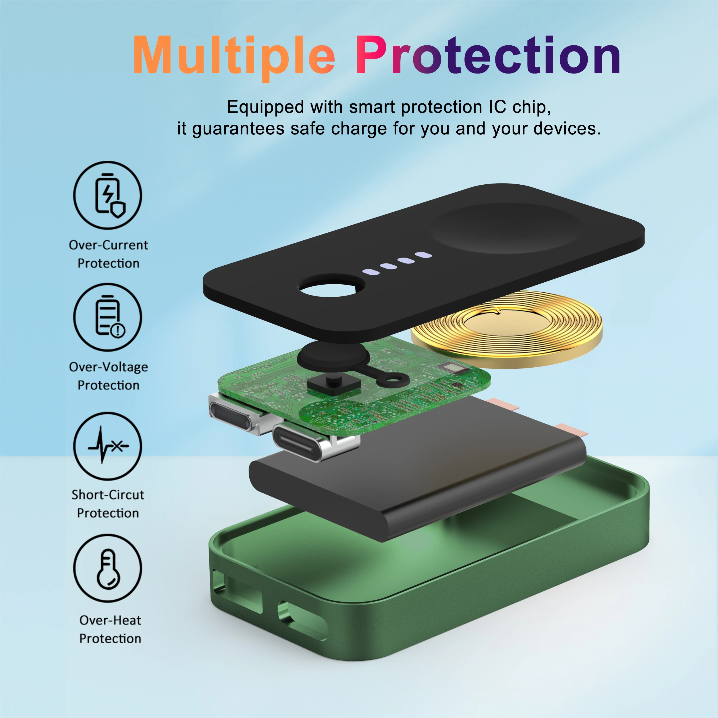 Watch Charging Wireless Magnetic Power Bank 1200 Mah Connector Wireless ...