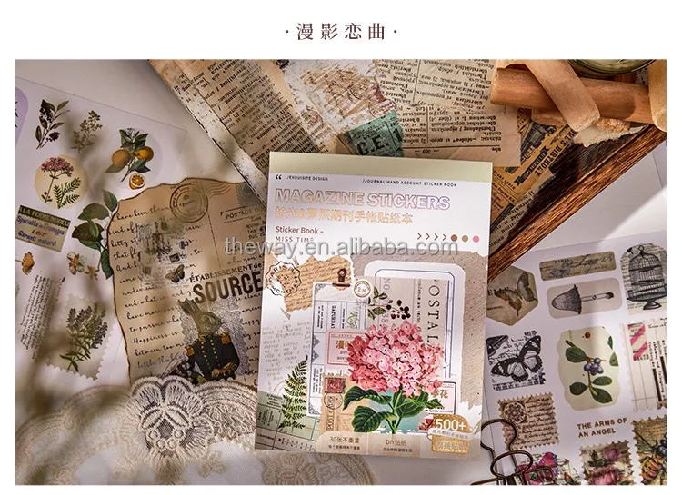 Misstime Vintage Magazine Stickers Book Deco Material Paper For ...