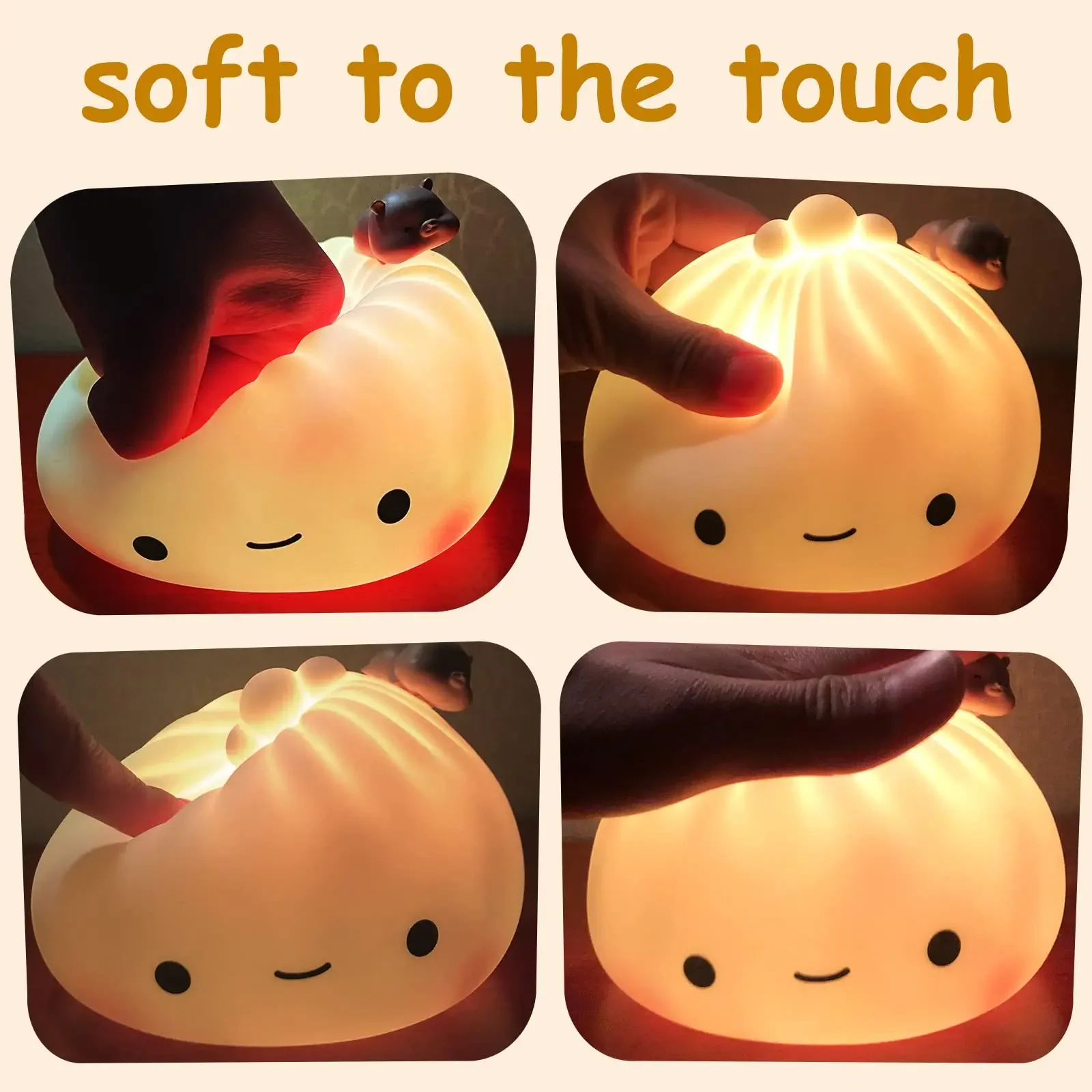 2023 HOT 3D Cute LED Night Lamp Bun Shape Dumpling Shape for Bedroom ...