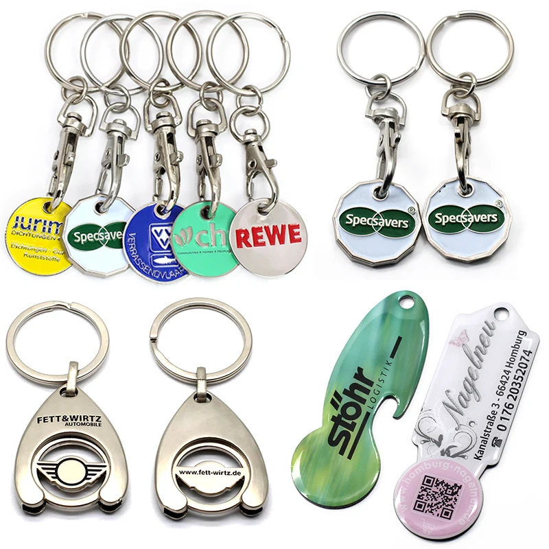 Custom Design Metal Keyring - Supermarket Shopping Cart Chip Trolley ...