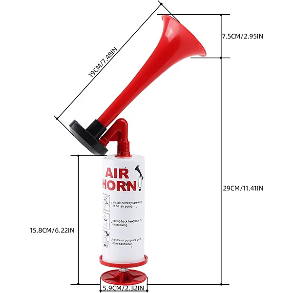 Custom Made Hand Pump Plastic Football Fan Air Horn