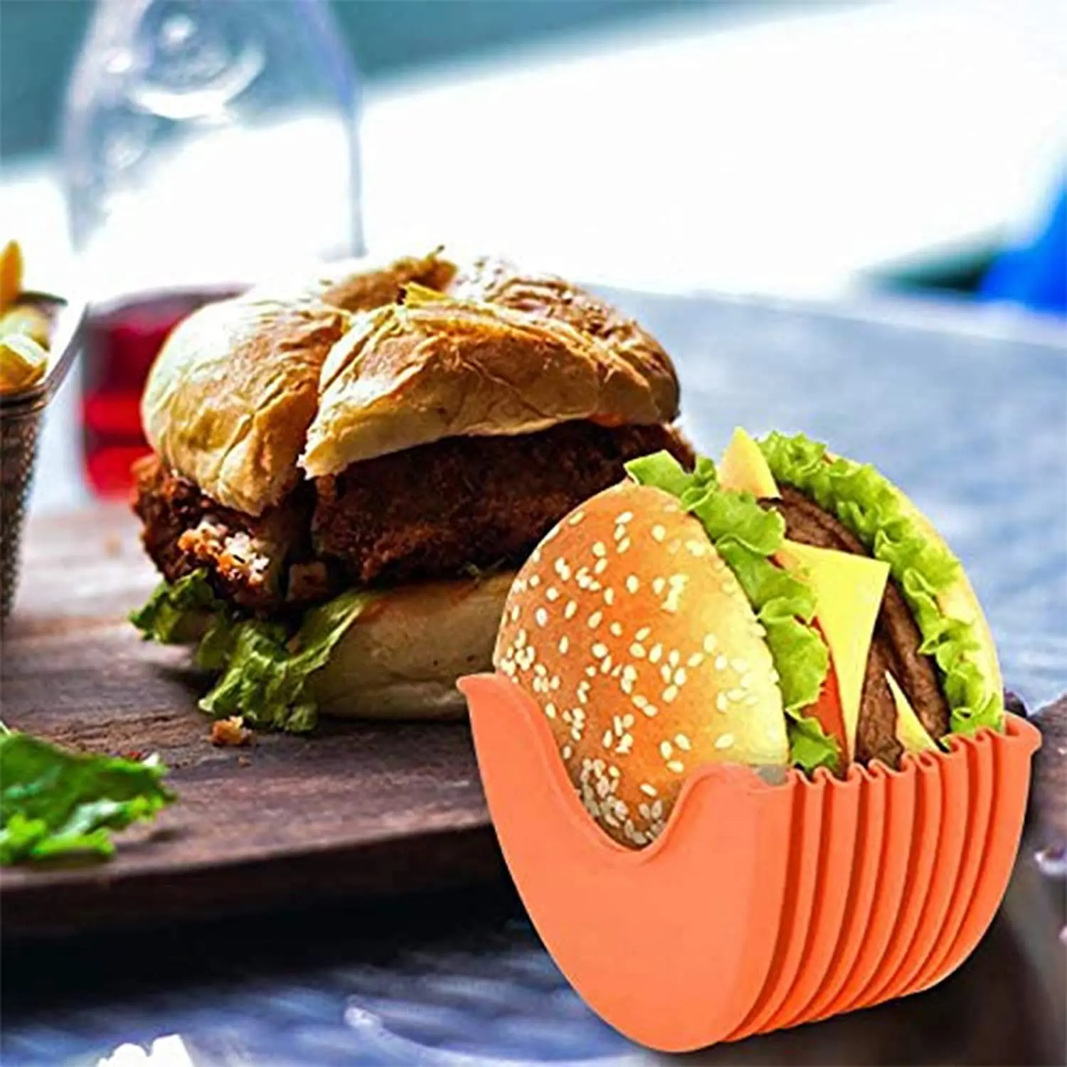 Contact-free Burger Food Fixed Clip Shell Sandwich Hamburger Silicone ...