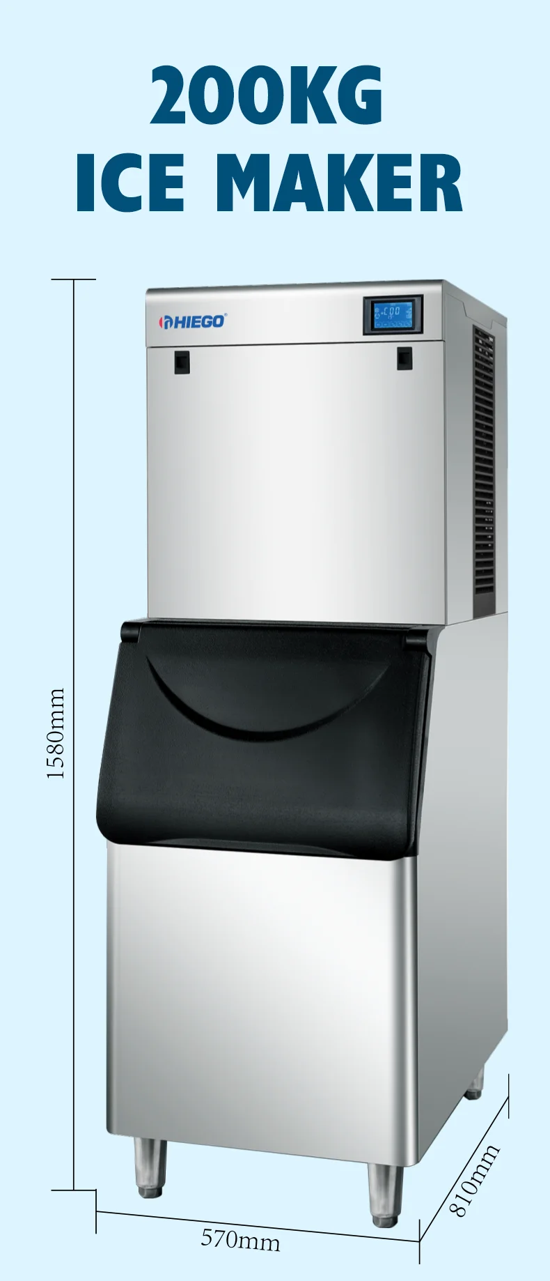 High Efficiency Commercial Ice Machine Maker Snow Ice Cube Making ...