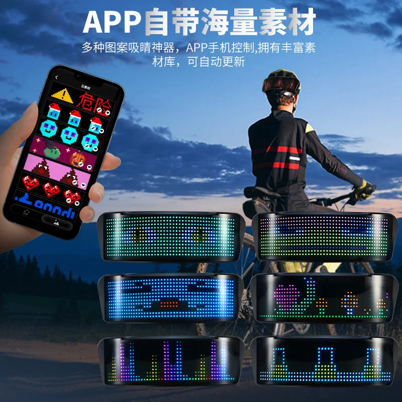 App-Operated LED Matrix Display for Helmet Decoration Safety Motorcycle ...