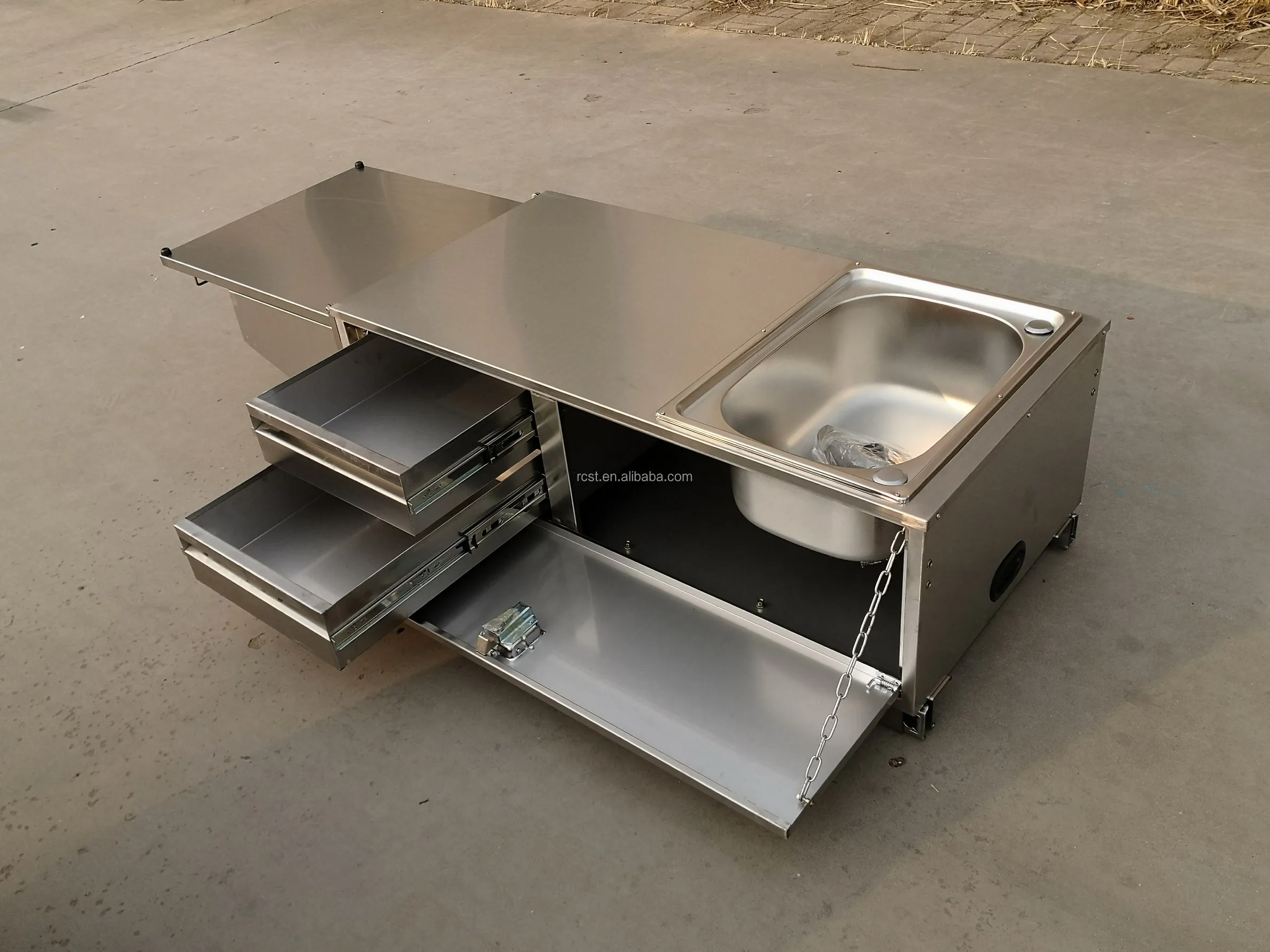 Stainless Steel Caravan Slide Out Kitchen Sink Bench Camper Trailer Kitchen