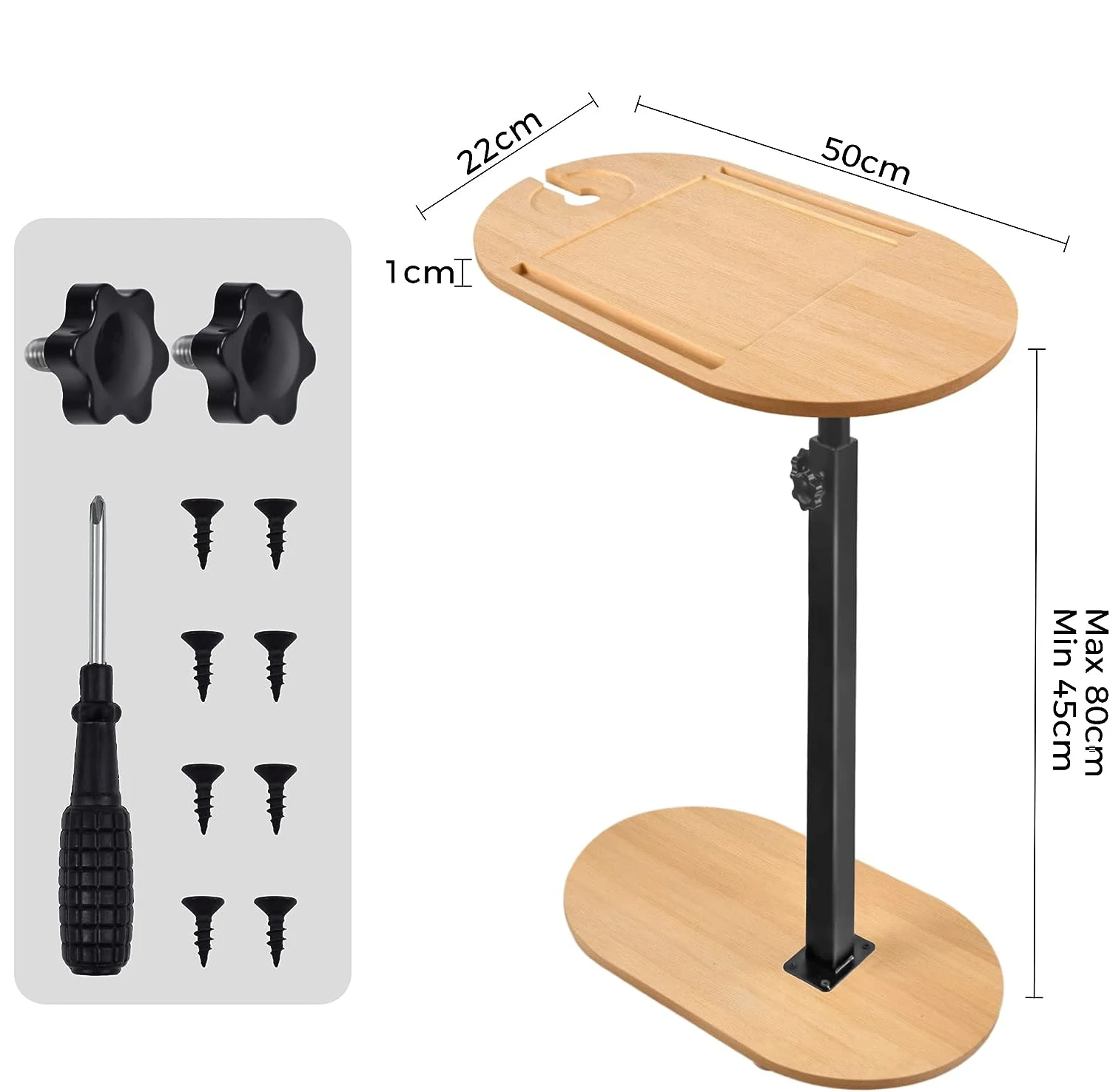 Bamboo Caddy Tray Table With Adjustable Height Steel Bars - Buy Bamboo ...