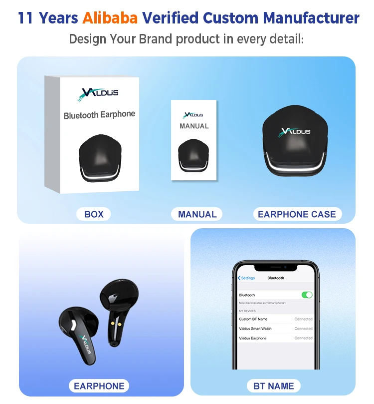 VALDUS A90 Pro LED Power Display Fone De Ouvido Audifonos