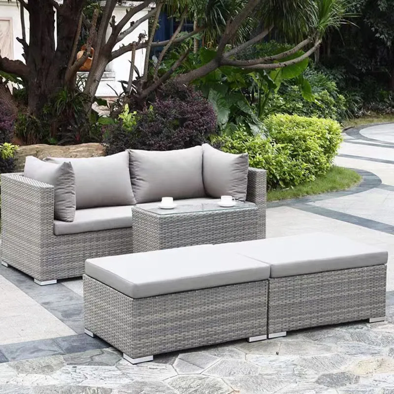 Modern Villa Rattan Stackable Modular Outdoor Sofa Set With Coffee ...