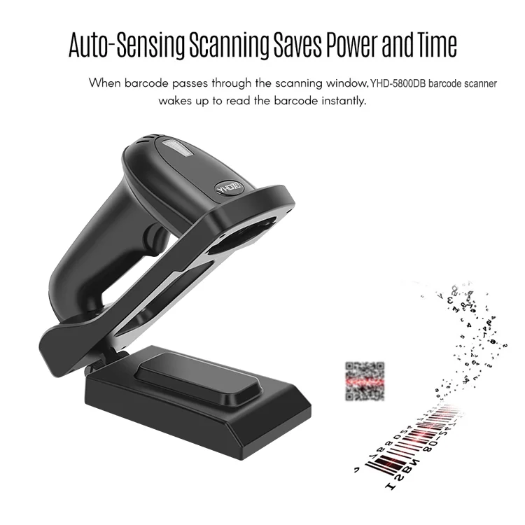 YHDAA Hands-Free Automatic Sensing Barcode Reader 1D 2D Wireless ...