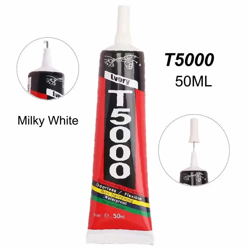 Multipurpose Glue White Soft Zhanlida T5000 50ml Repair Cell Phone Display Screen Back Cover ...