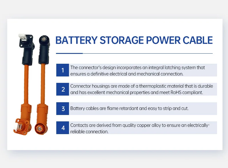 100A Energy Storage Connector DC Cable for ESS - Reliable Performance
